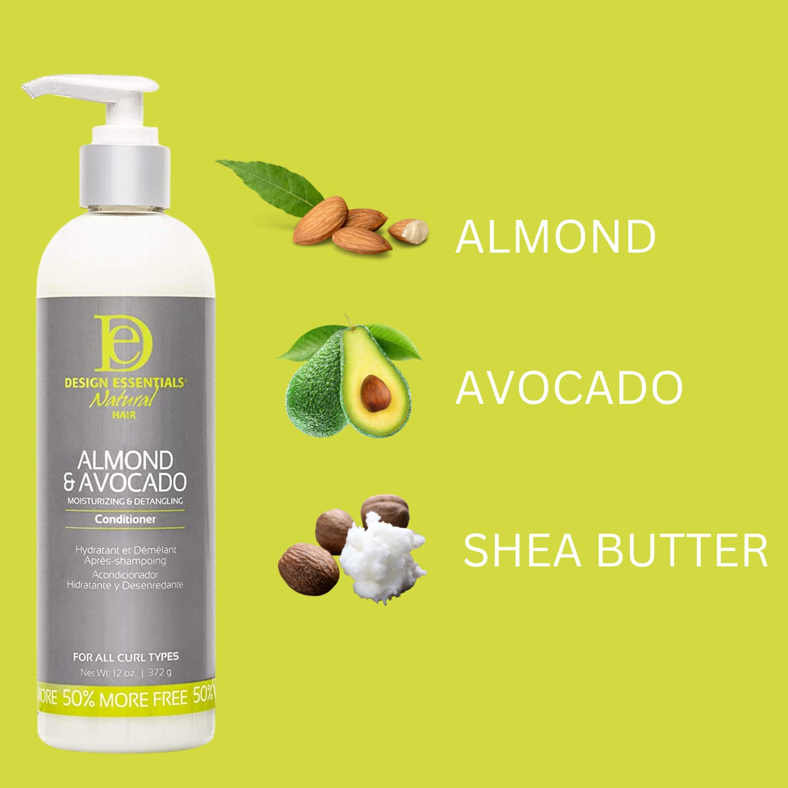 Design Essentials Natural Hair Products Bundle: (1)12oz Each of Design Essentials Almond & Avocado Sulfate-Free Shampoo and Conditioner Plus Soybec Hair Growth Tracker Journal