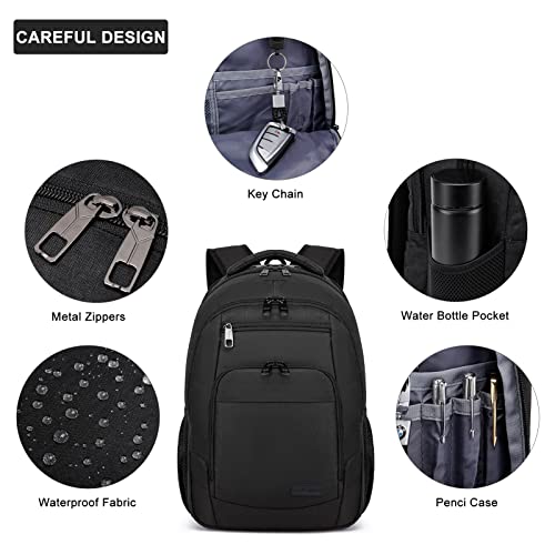 Travel Laptop Backpack, Large School Backpack for Boys, Business Slim Durable Laptop Backpack with USB Charging Port, 15.6 Inch Anti Theft Water Resistant College Computer Bag Daypack for Men Women
