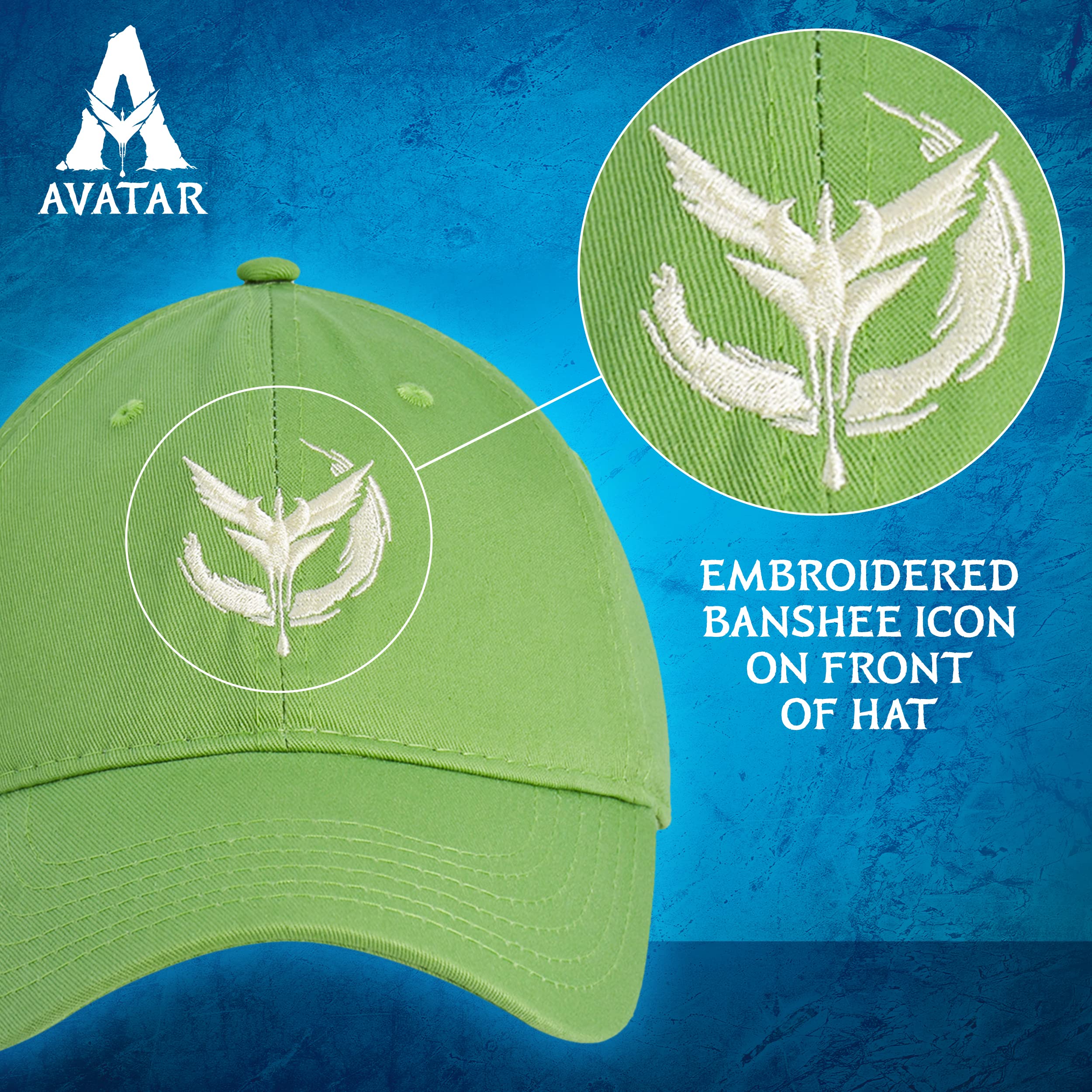 Concept One Disney Avatar: The Way of Water Dad Hat, Cotton Adjustable Baseball Cap with Curved Brim, Black, One Size