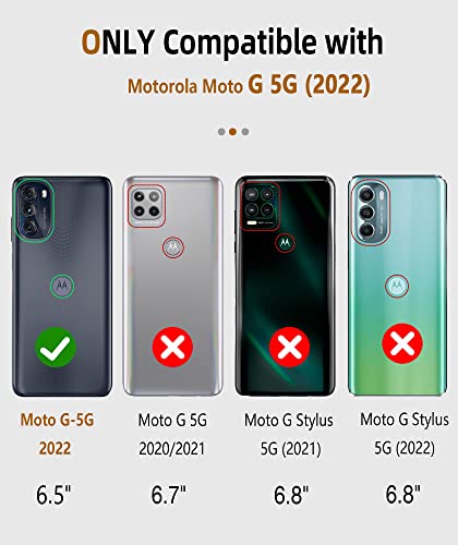 SOiOS for Motorola Moto G-5G 2022 Case: Drop Proof Sturdy Protection Phone Cover with Kickstand Military Grade Rugged Shockproof TPU Matte Textured(NOT 4G)