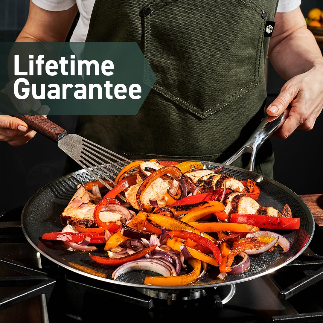 HexClad Hybrid Nonstick 13-Inch Griddle, Dishwasher and Oven Safe, Induction Ready, Compatible with All Cooktops