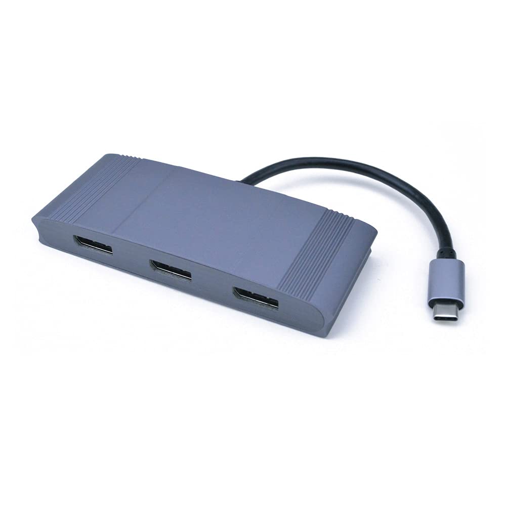 WJESOG USB C to 3 Displayport 1.2 Splitter 3 Port Multi Monitor Adapter,Type C to 3 DP MST/SST Hub Suppor Output 4K@60Hz Resolution,Thunderbolt 3.1 Compatible
