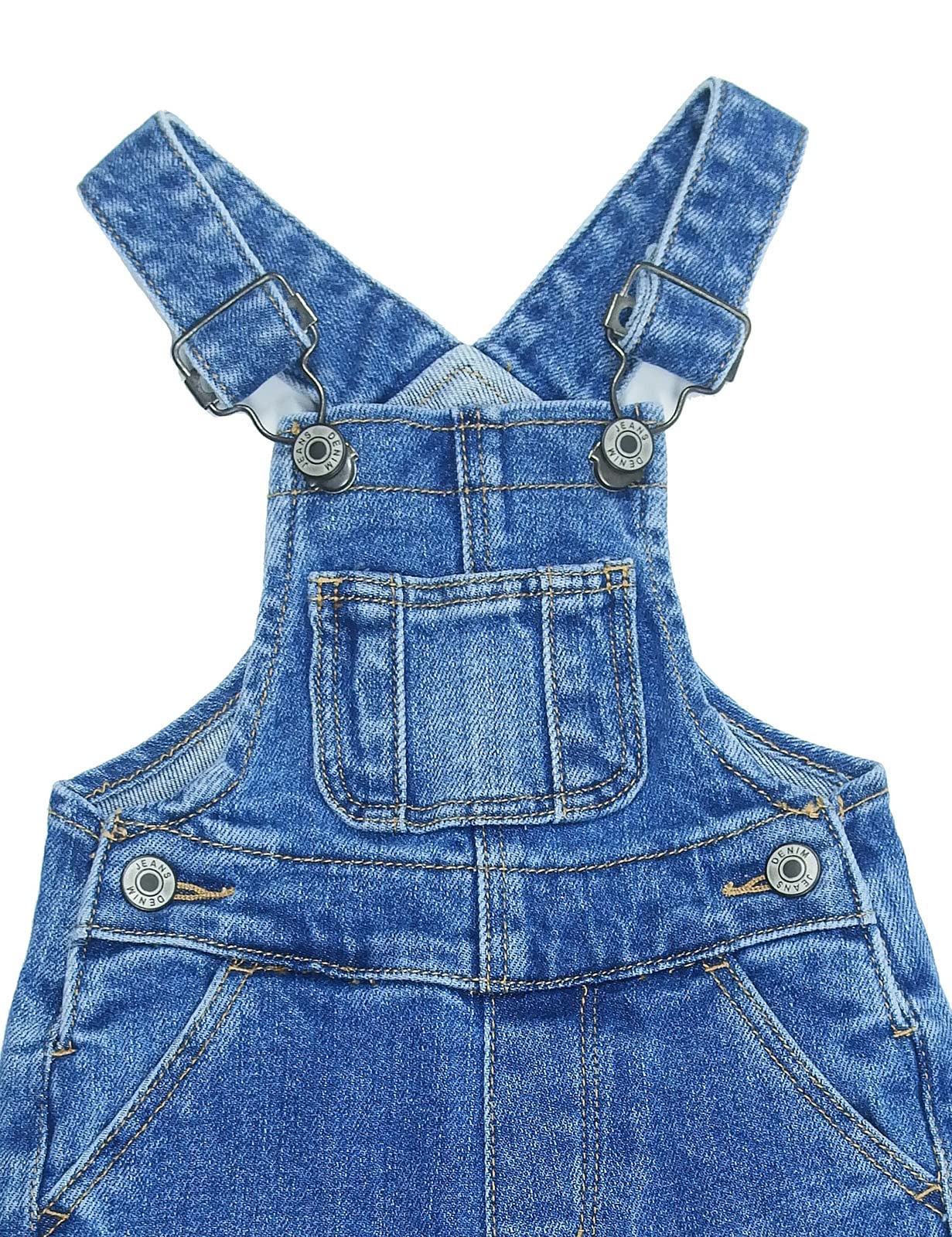 KIDSCOOL SPACE Denim Overalls,Baby Little Big Kids Hammer Loop on Jeans Dungarees Pants,Light Blue,12-18 Months
