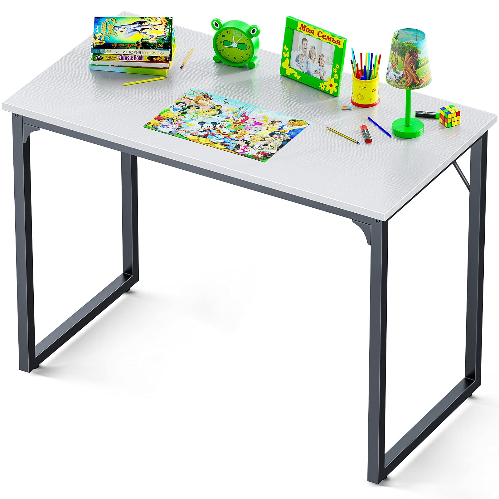 Coleshome Computer Desk 31", Modern Simple Style Desk for Home Office, Sturdy Writing Desk,White