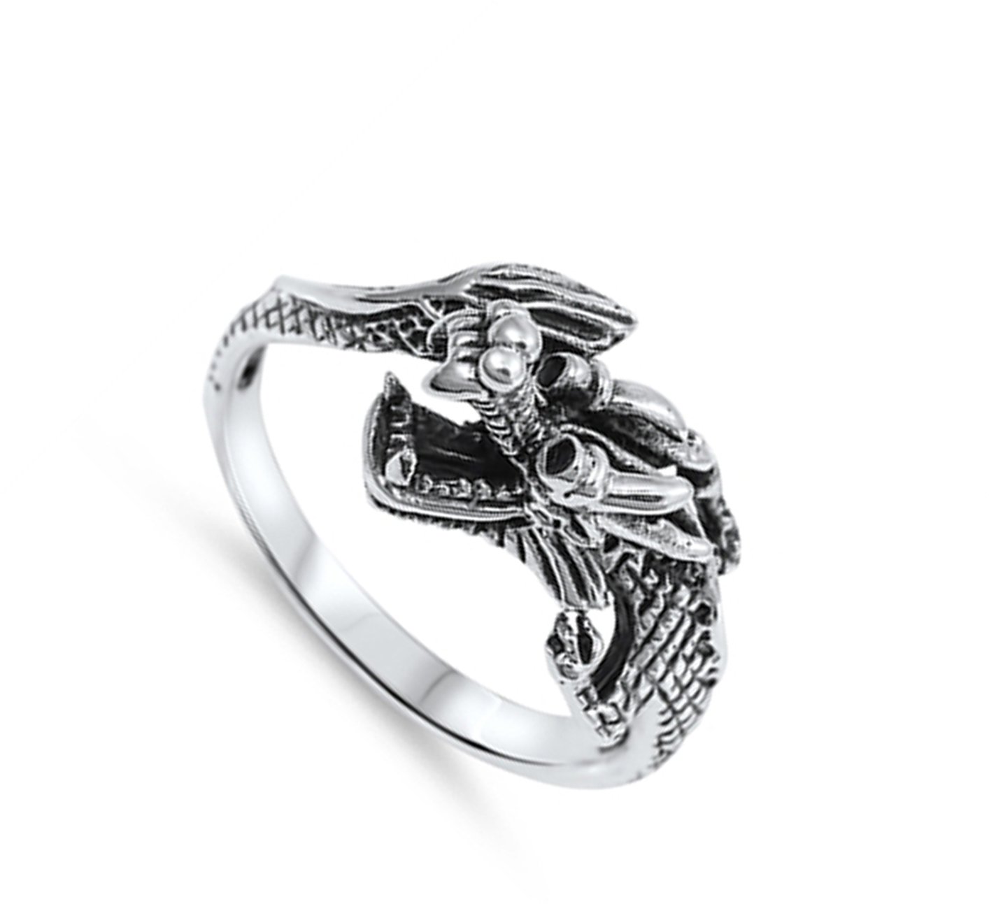 Chinese Dragon Good Luck Fashion Ring New .925 Sterling Silver Band Size 12