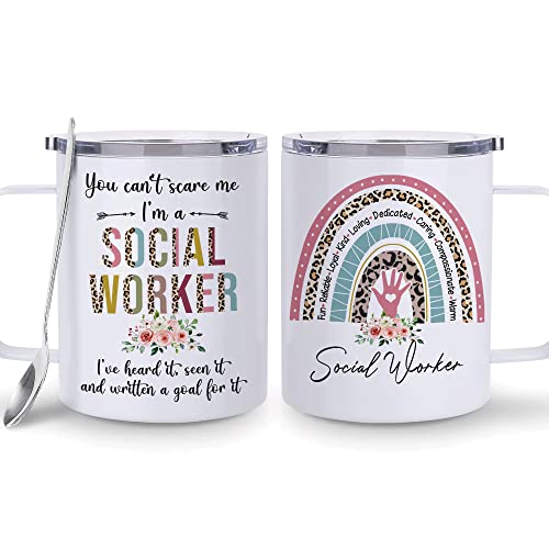 Hyturtle Social Worker Gifts for Women - Social Worker Gifts Tumbler Mug 12oz - Gifts for Social Workers - Social Worker Office Decor - School Social Worker Mug - Practitioner Birthday Gift Ideas Cup