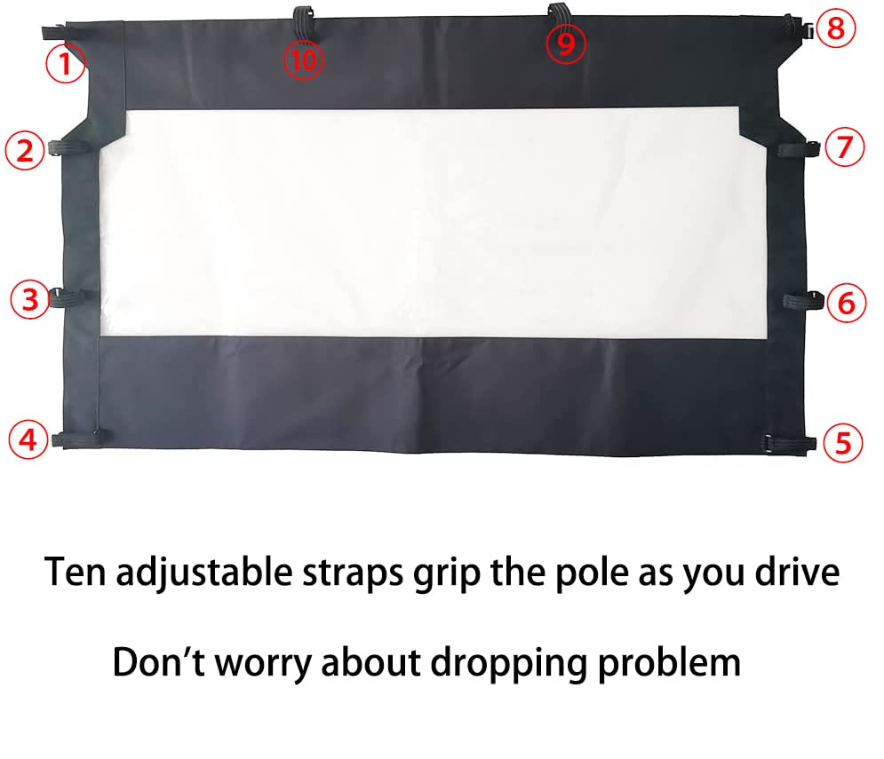 Chikia Rhino UTV Soft Rear Windshield Back Window Replacement For Yamaha Rhino 450 660 700