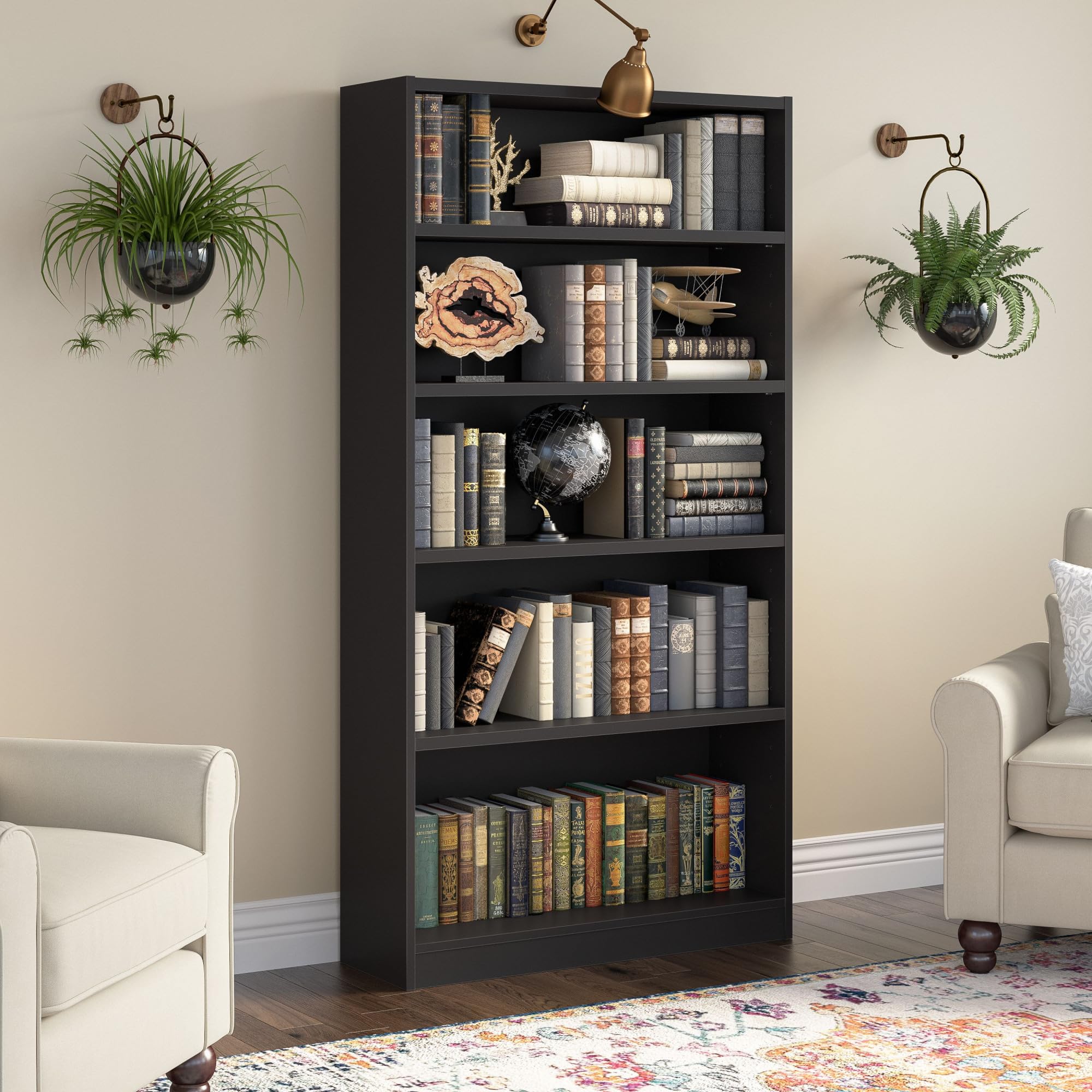 Bush Furniture Universal 5 Shelf Bookcase in Royal Oak (WL12446-03)