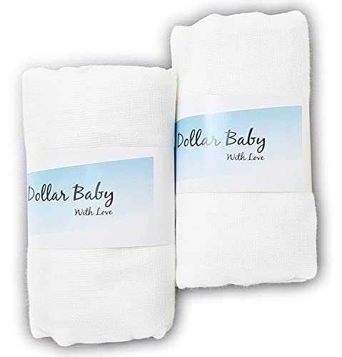 Dollarbaby 2 Pcs Muslin Swaddle Blankets Neutral Receiving Blanket Swaddling, Wrap For Boys And Girls By Dollar Baby