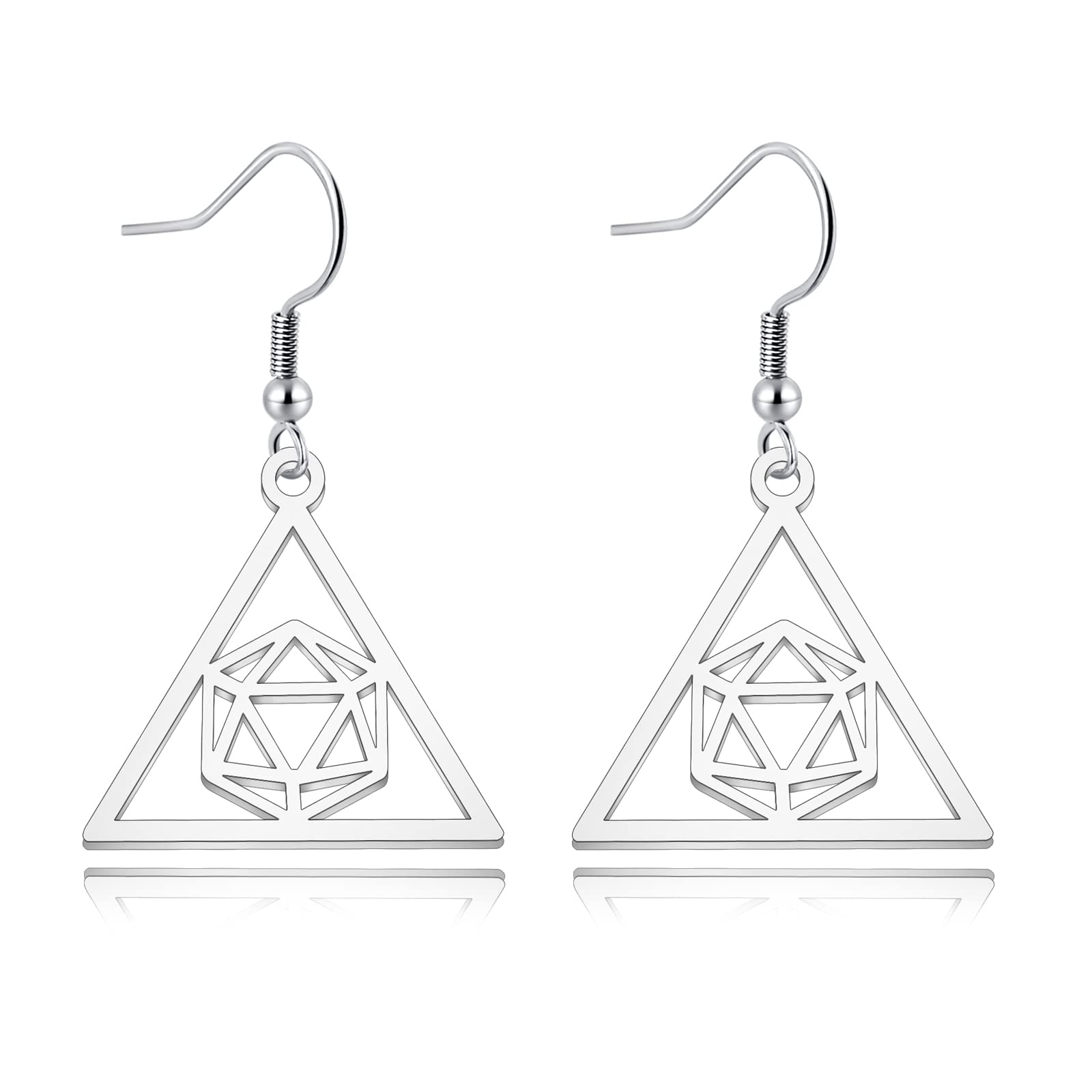 DGHJ Dungeons and Dragons Gift Dungeons and Slay Dragons Necklace Earring DM Gift DM Fans Gift Dungeons Lover Gift (Dungeons- Ear)