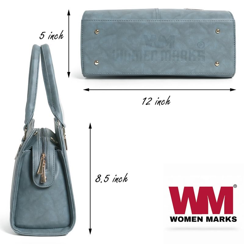WOMEN MARKS, Women's Pu Leather Handbag, with Multiple Internal Pockets in Pretty Look, Top Handle Satchel Bag