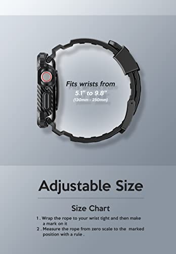 i-Blason Armorbox Compatible with Apple Watch Band [45mm] for Apple Watch Series 9/8/7, Rugged TPU Watch Band with 2-Pack Bumper Cases [Built-in Tempered Glass Screen Protector] (Black, 45mm)