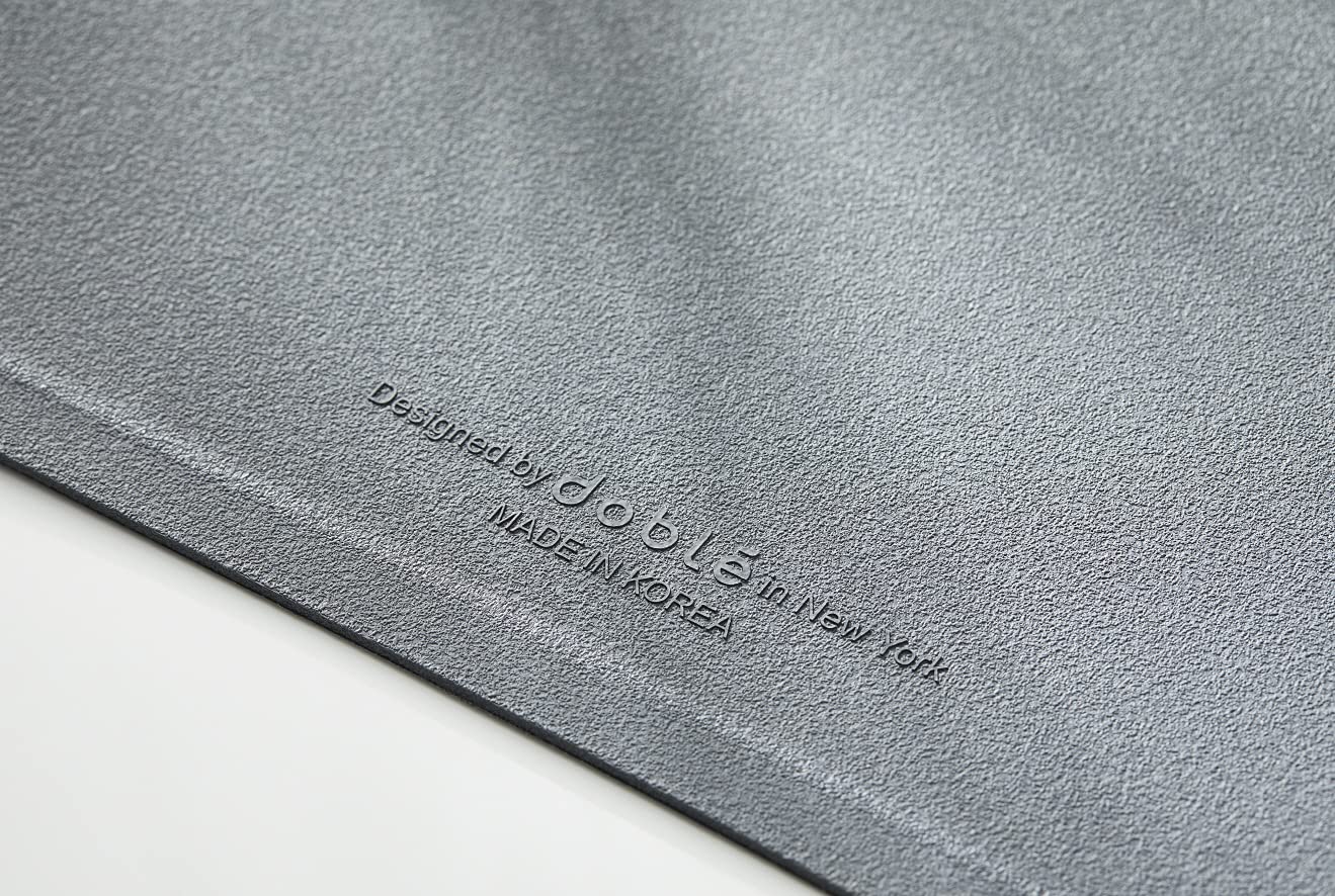 doblé Non-Scratch Flexible Cutting Board for Chopping, Scratch Free Juice Grooves with Easy Grip Handle, Non-Slip Dishwasher Safe for Kitchen (Medium (13.5" x 9.3"), Blue gray)