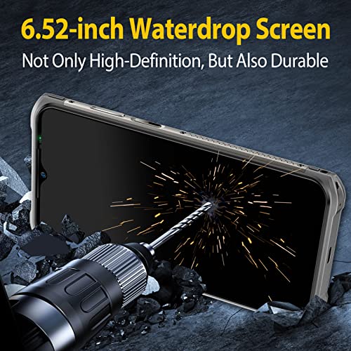 Ulefone Armor 12 5G Rugged Unlocked Android Smartphone, 8GB+128GB, 48MP Quad Rear Camera, IP68/IP69K, 5180mAh, 6.52β HD+, Dual SIM Dual 5G, Compass, GPS, Fingerprint, Rugged Cell Phone (Grey)