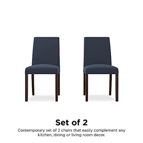 DHP Parsons Upholstered Dining Chair, Set of 2, Navy Linen