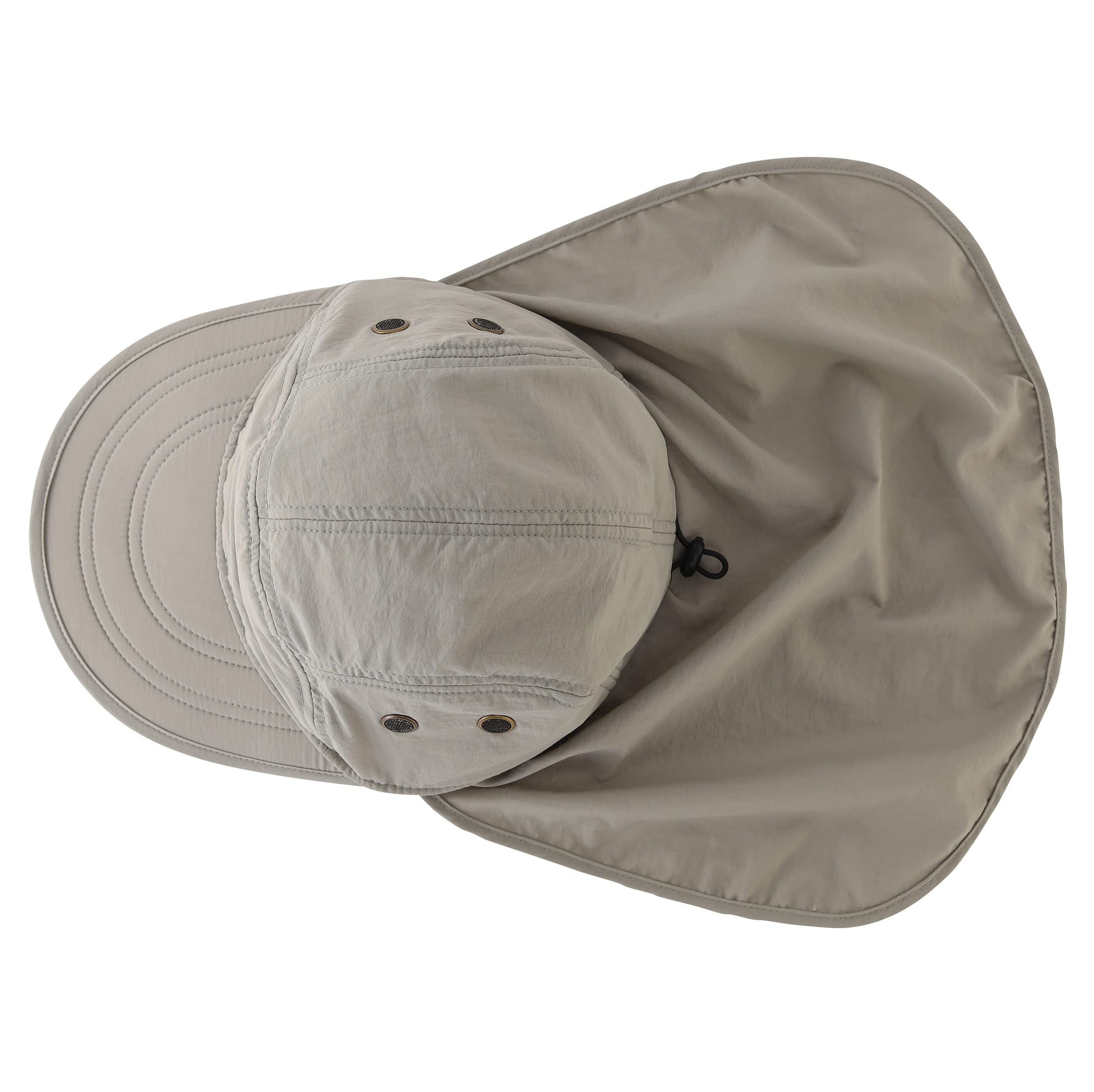 Connectyle Men's Visor Sun Hat with Neck Flap Baseball Cap for Fishing Safari Hiking Hats Light Grey