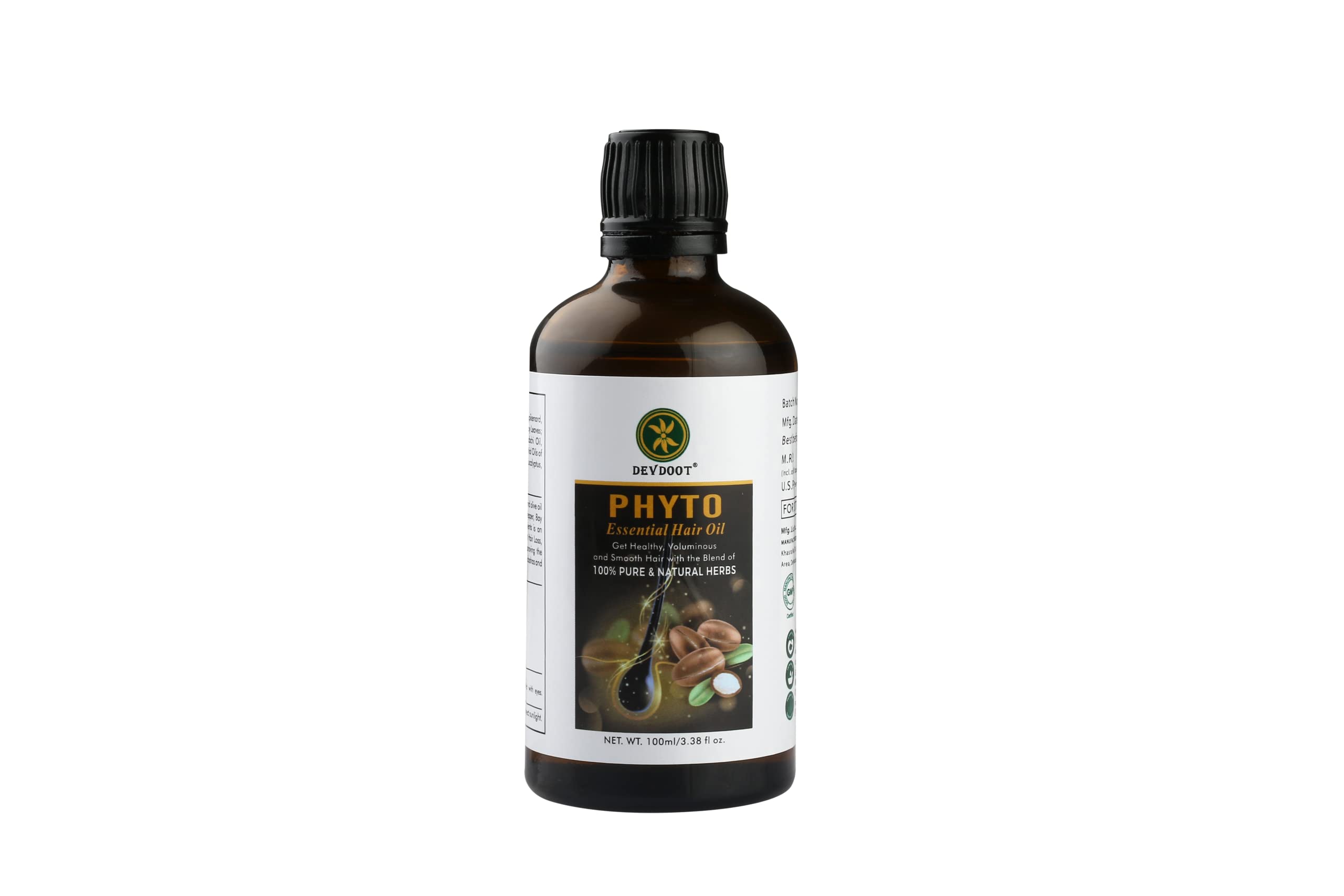 DEVDOOT Phyto Essential Hair Oil for get healthy & smooth hair with the blend of 100% pure & natural herbs - 100ml