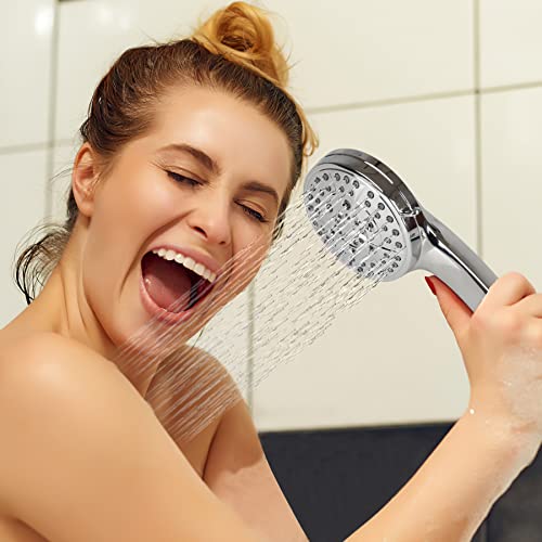 High Pressure Shower Head with Handheld, 7 Functions Auqacre Shower Head + Jet Water Mode Wash for cleaning bathtubs, Pets & Tile, rain shower head with 60'' Stainless Steel Hose & Adjustable Bracket