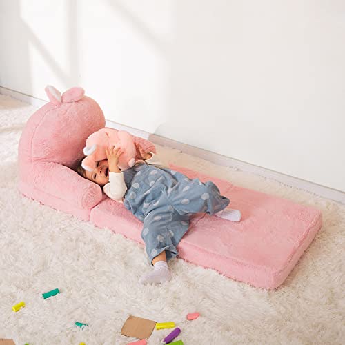 MONKISS Kids Couch Fold Out Soft Toddler Chairs ,Toddler Armrest Chair Bed for Play ,Gift for 0-3 Years