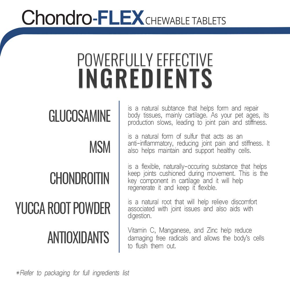 HealthyPets Chondro-Flex - Powerful Joint Care Formula Dogs and Cats - Maximum Nutritional Support - Glucosamine, Chondroitin, MSM, Ester-C, and Minerals - 180 Chewable Tablets