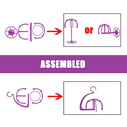 GEER Wig Stand,4 Packs Multifunctional Folding Portable Wall-Mounted Wig Holder Hanging Wig Stands Vertical Wig Hanger for All Wigs and Hats