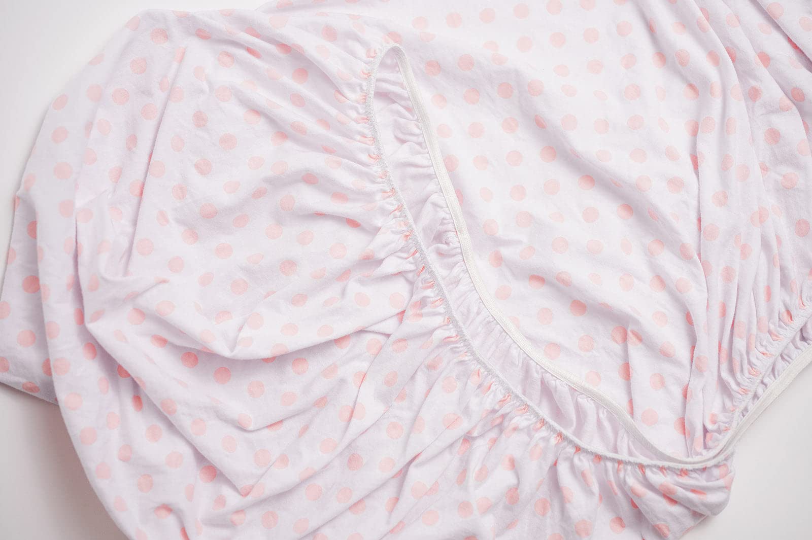 NODNAL CO. Pink Fitted Crib Sheet for Baby Mattress - Jersey Knit Cotton for Girl Nursery Bedding - Chevron, Polka Dot, and Stripe Crib/Toddler Sheets (Polka Dot)