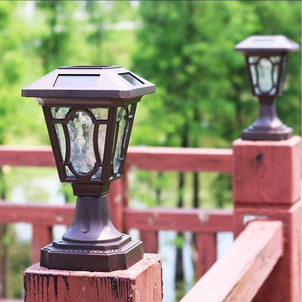 SMLZV Post Lights, Solar Pillar Light Outdoor Patio Light Waterproof Wall Light Outdoor Door Post Light Home Villa Garden Gate Light (2 Pack)