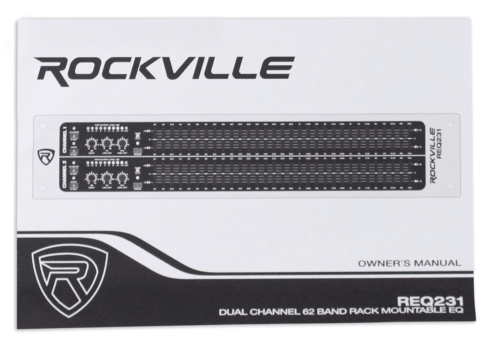 Rockville REQ231 Dual 31 Band 1/3 Octave Graphic Equalizer with Sub-Output, Grey
