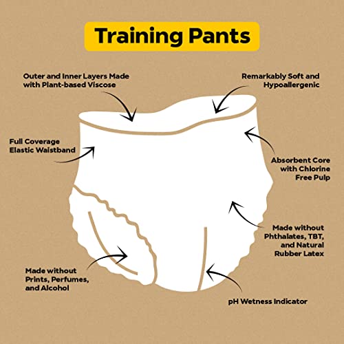 DYPER Viscose from Bamboo Toddler Potty Training Pants Girls & Boys Size 2T-3T, Honest Ingredients, Day & Overnight, Made with Plant-Based* Materials, Hypoallergenic for Sensitive Skin, Unscented 26Ct