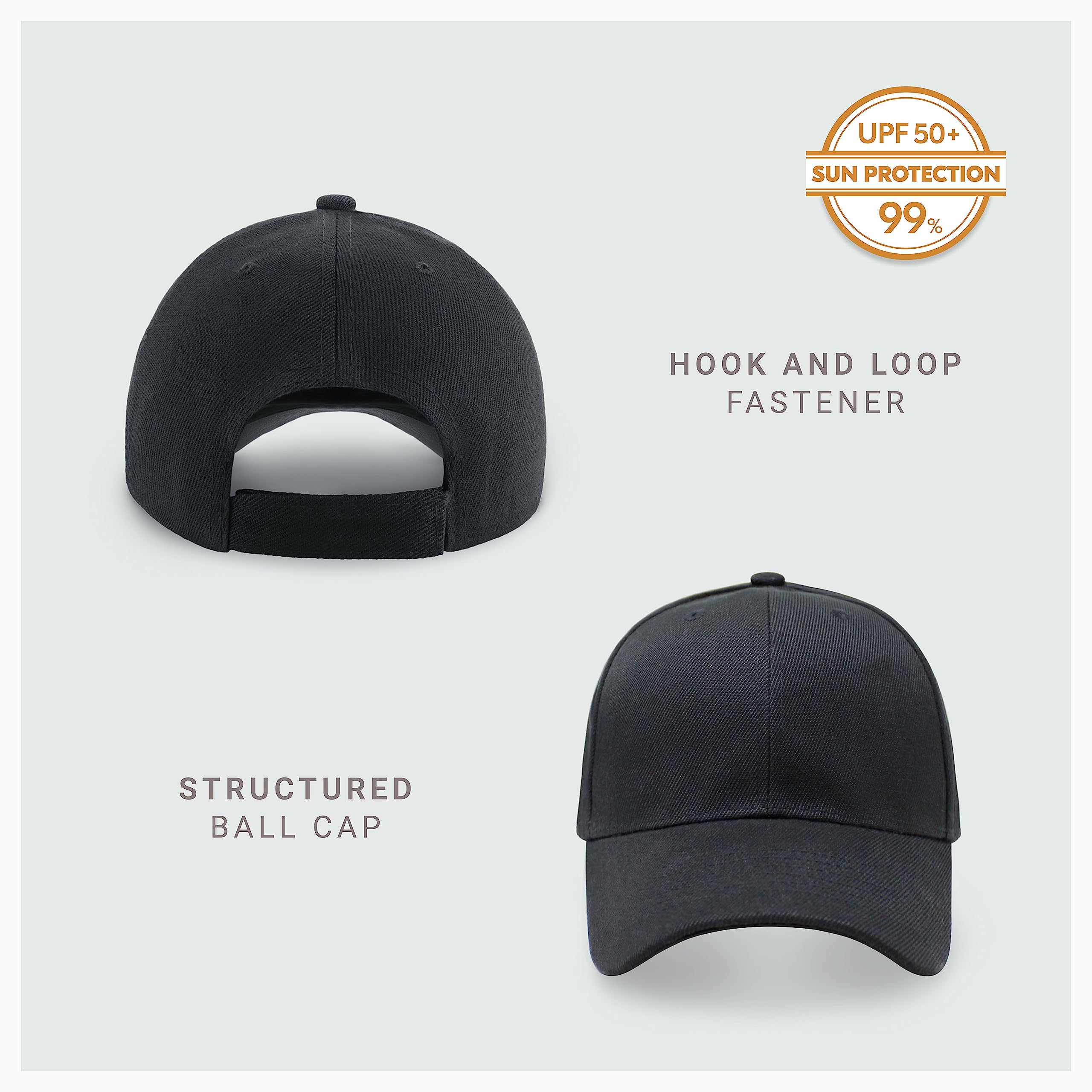CHOK.LIDS Premium Structured Ball Cap Plain Baseball Caps for Men Women Adjustable Hook and Loop Fastener Outdoor Headwear (Light Pink.)