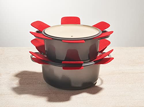 Le Creuset Set of 3 Felt Cookware Protectors - Cerise