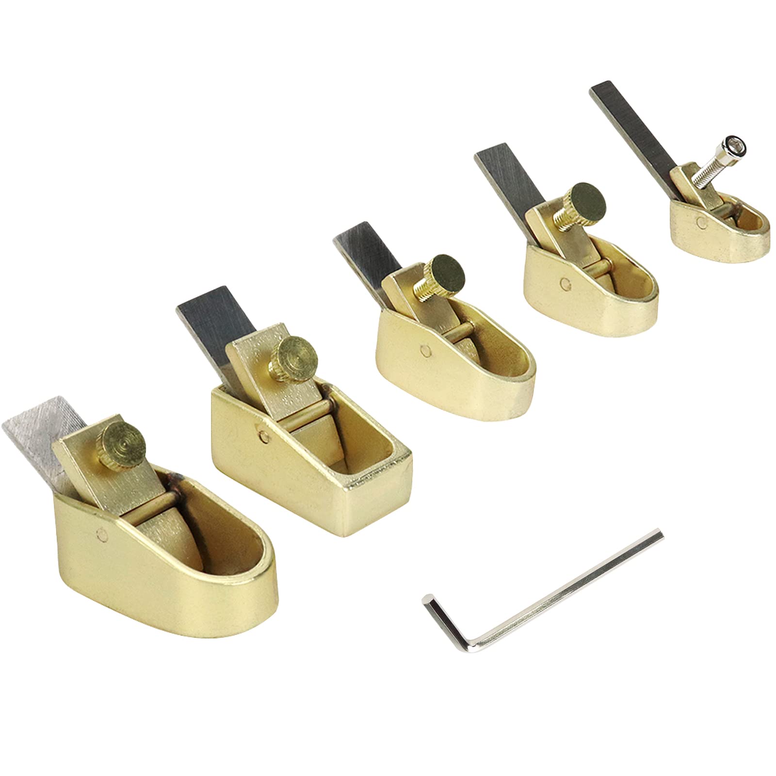 FarBoat Set of 5 Pcs Violiln Thumb Planer with 7-16mm Blades Mini Wood Planer Micro Woodworking Planer for Violin Viola Cello Wooden Instruments Making