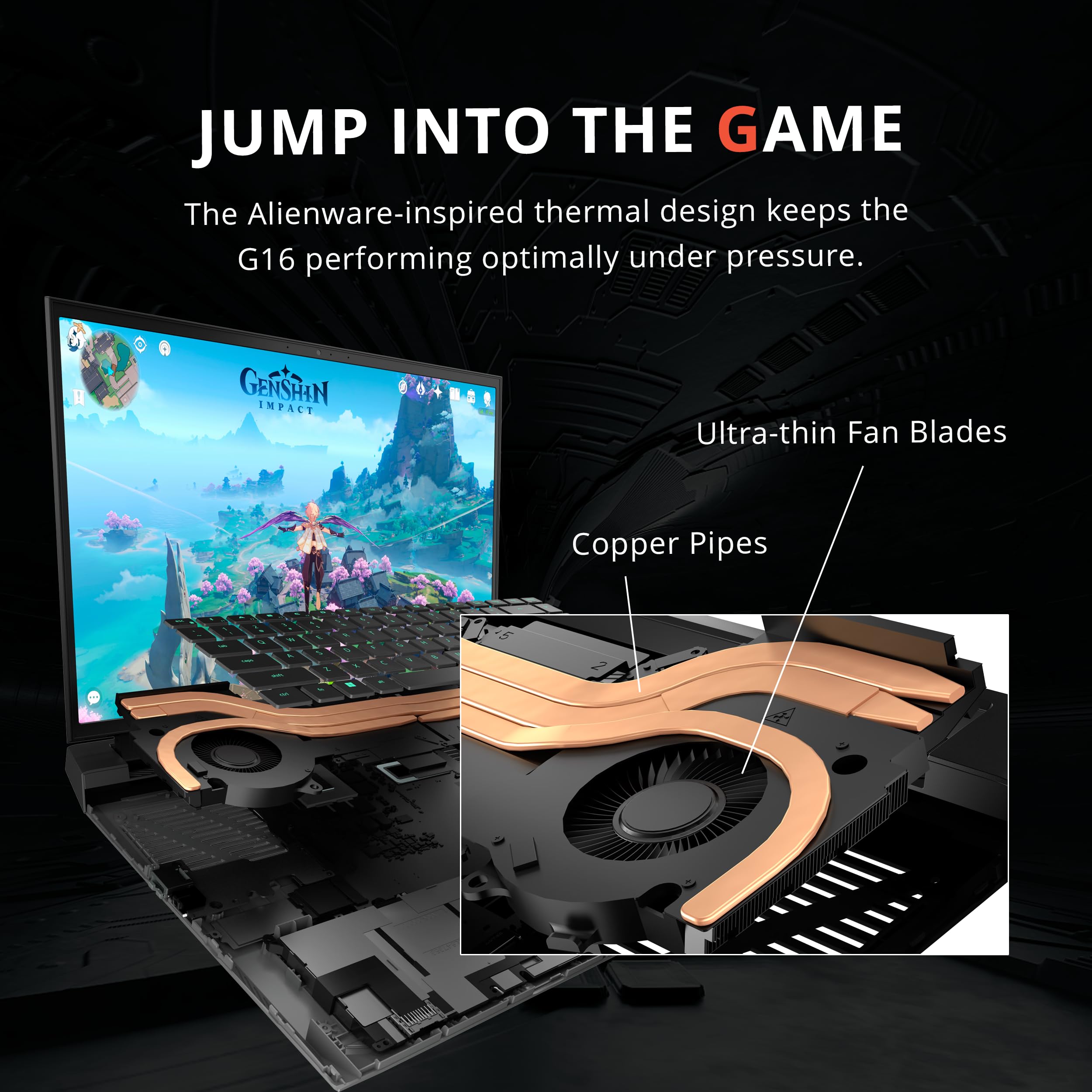 Dell G16 16ββ FHD 165Hz Gaming Laptop, Intel Core i7-12700H, 64GB DDR5 RAM, 2TB PCIe SSD, NVIDIA GeForce RTX 3060 6G, RGB Backlit Keyboard, HD Camera, Win 11 Pro, Gray