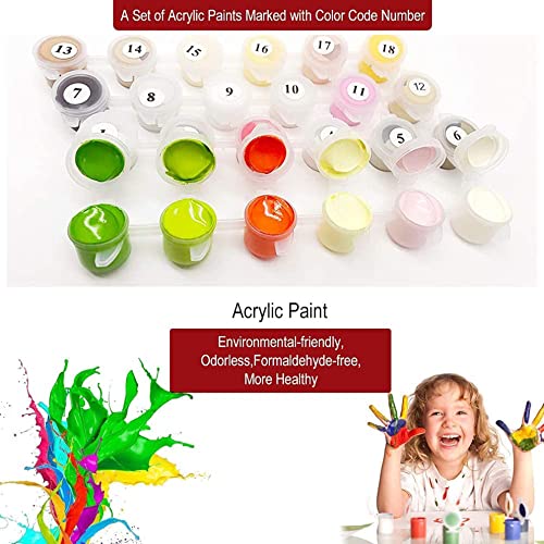 LMAZG Paint by Numbers for Kids Ages 8-12,4 Pack Paint by Number Kit for Kids Beginners,Children's Easy Acrylic Watercolor Paint Arts,DIY Paint by Numbers for Kids Ages 4-8-12(8x8inch)