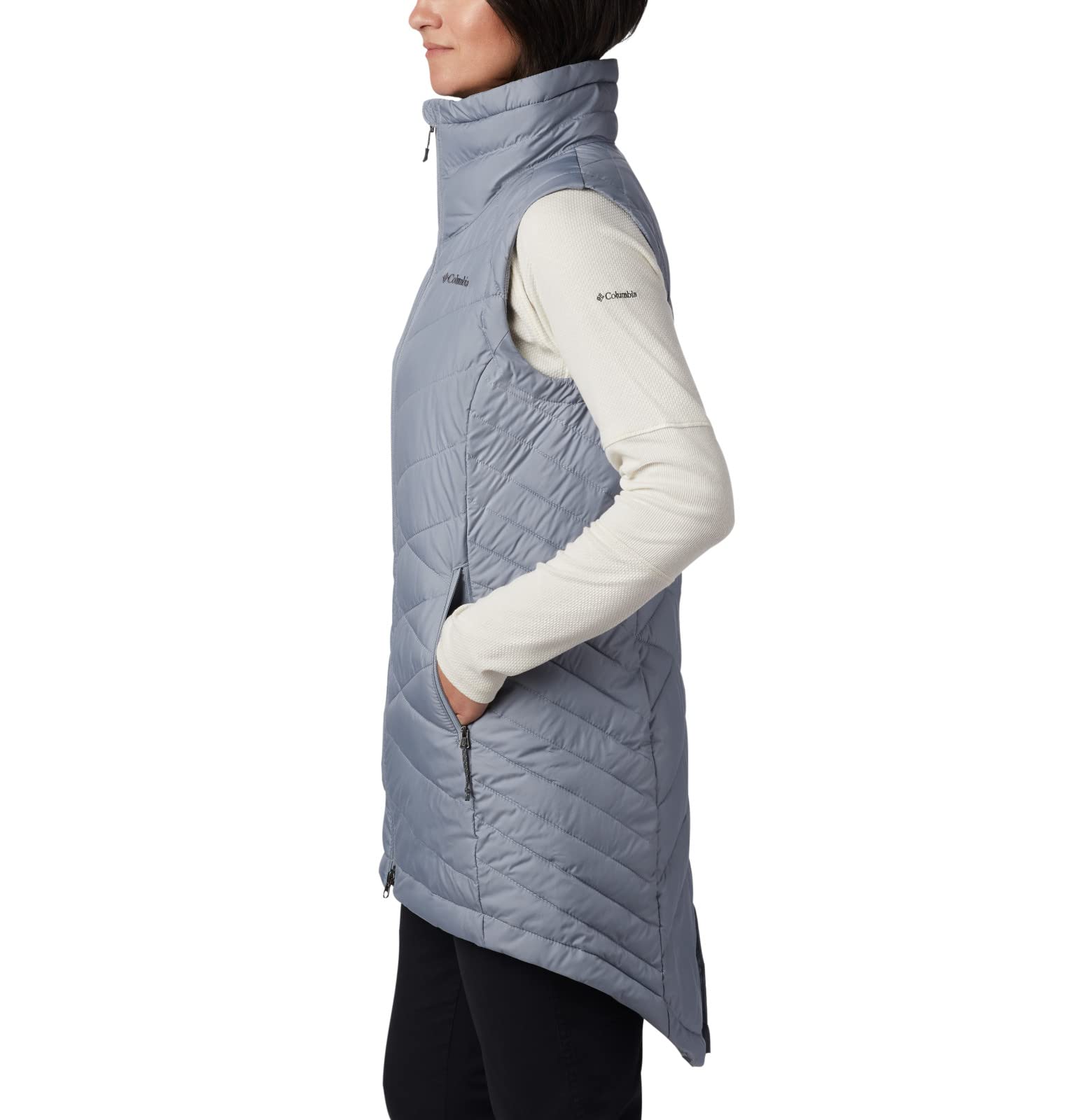 Columbia Women's Heavenly Long Vest, Trade Winds Grey, Small