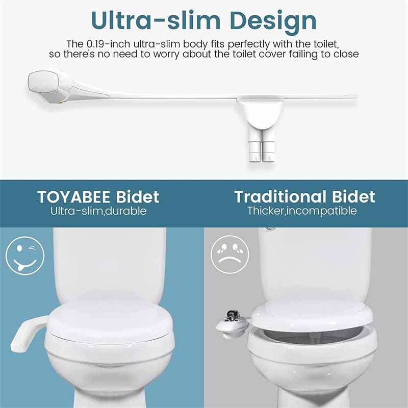 DFHBFG Bidet Attachment Toilet Seat Attachment Dual Nozzle Bidet Adjustable Water Pressure Non-Electric Ass Sprayer