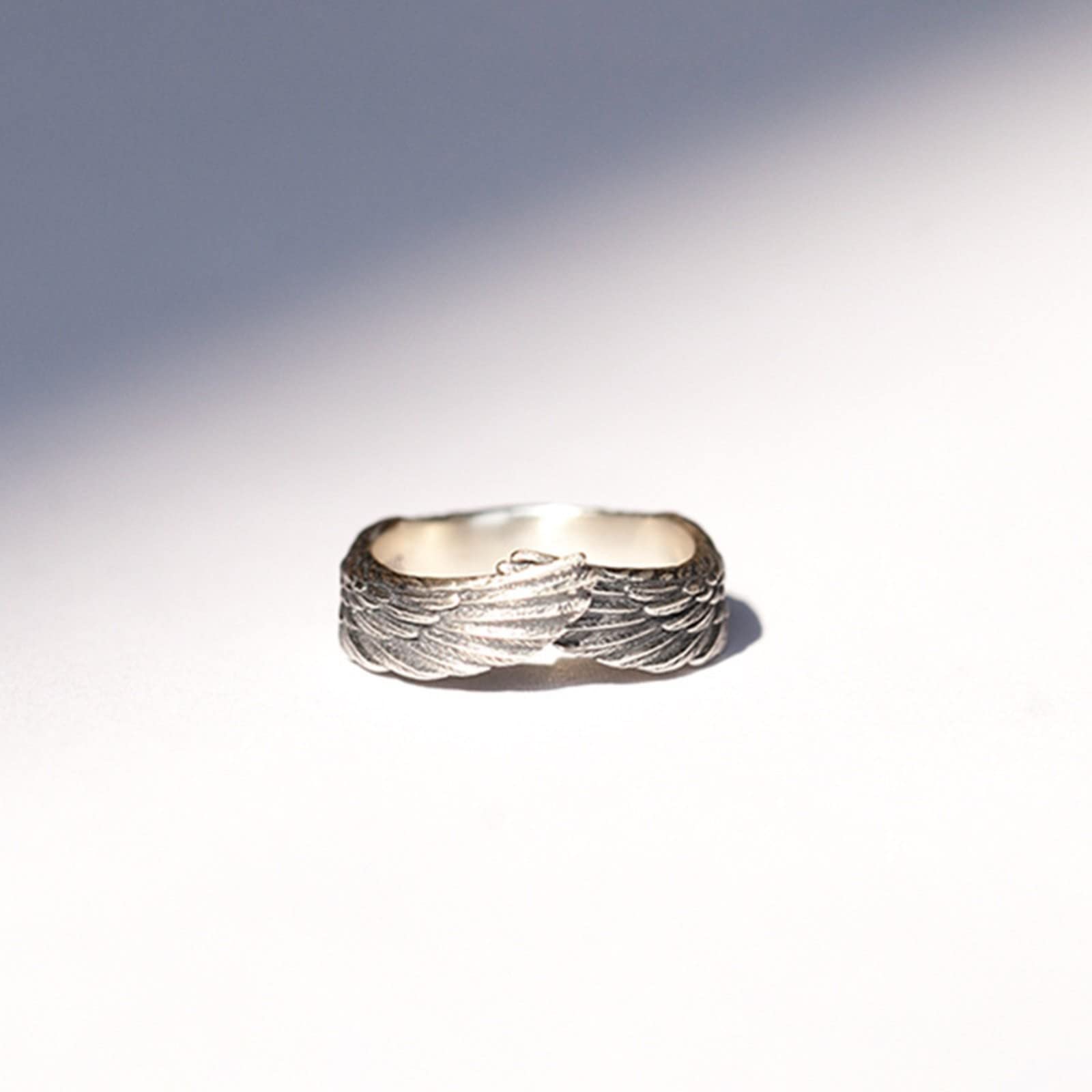 Diamond Ring Gift Ring Big RingAdjustable Vintage Diamond Wing Ring Shape RingDiamond Opening Ring Shape Ring Rings Spoon Jewelry (Silvery #2, One Size)