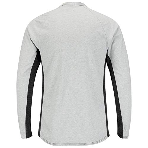 Bulwark Flame Resistant 5.5 oz Cotton/Polyester Long Sleeve Base Layer,Gray,Large