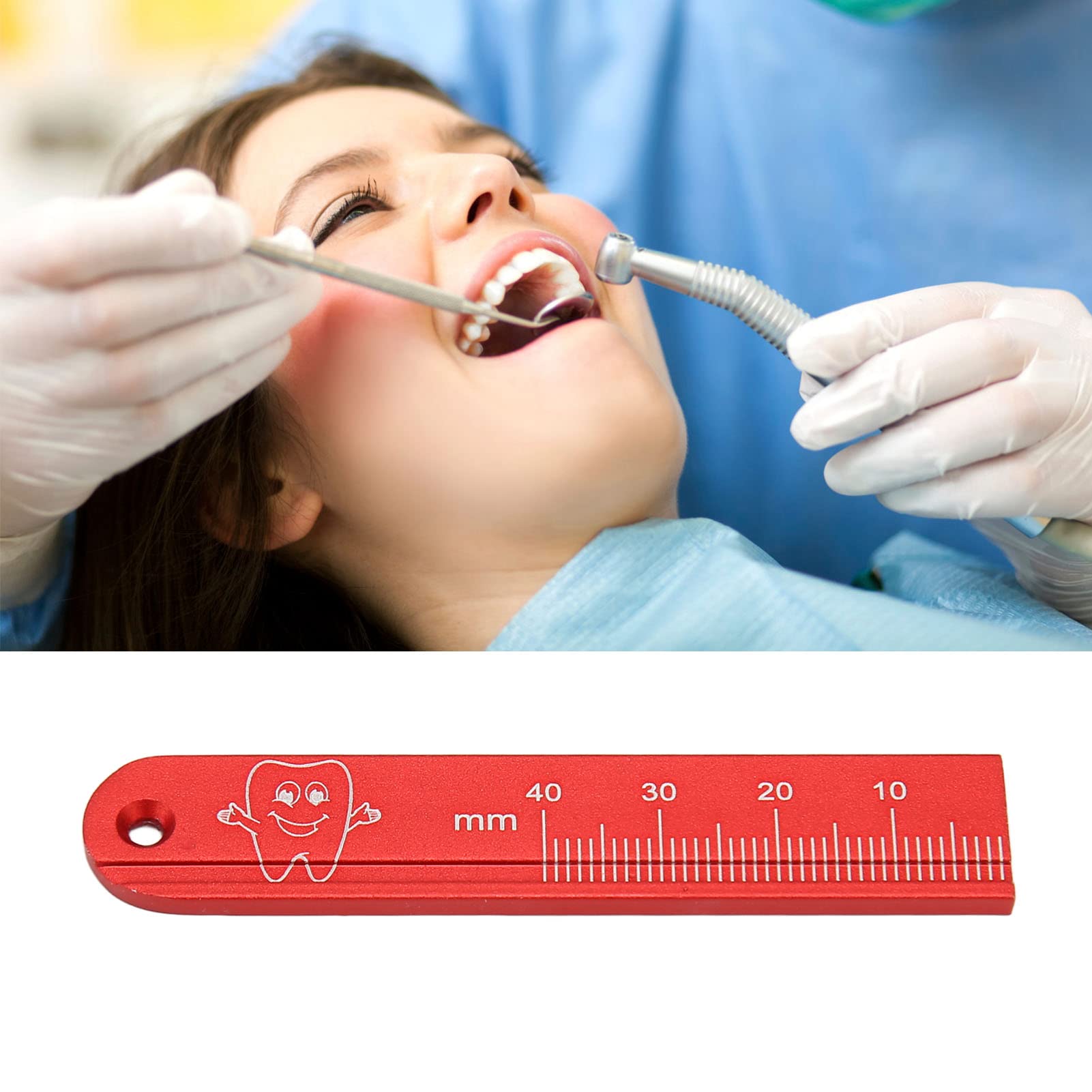 Endodontic Span Ruler, Lightweight Red Clear Scales Dental Measure Ruler Precise High Temp Resistant for Dentists
