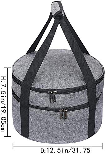 Double Decker Casserole Carrier for Hot or Cold Food,Pie Carrier,Casserole Carrier,Casserole Dish Carrying Case,Insulated Food Warmer Bag for Picnic