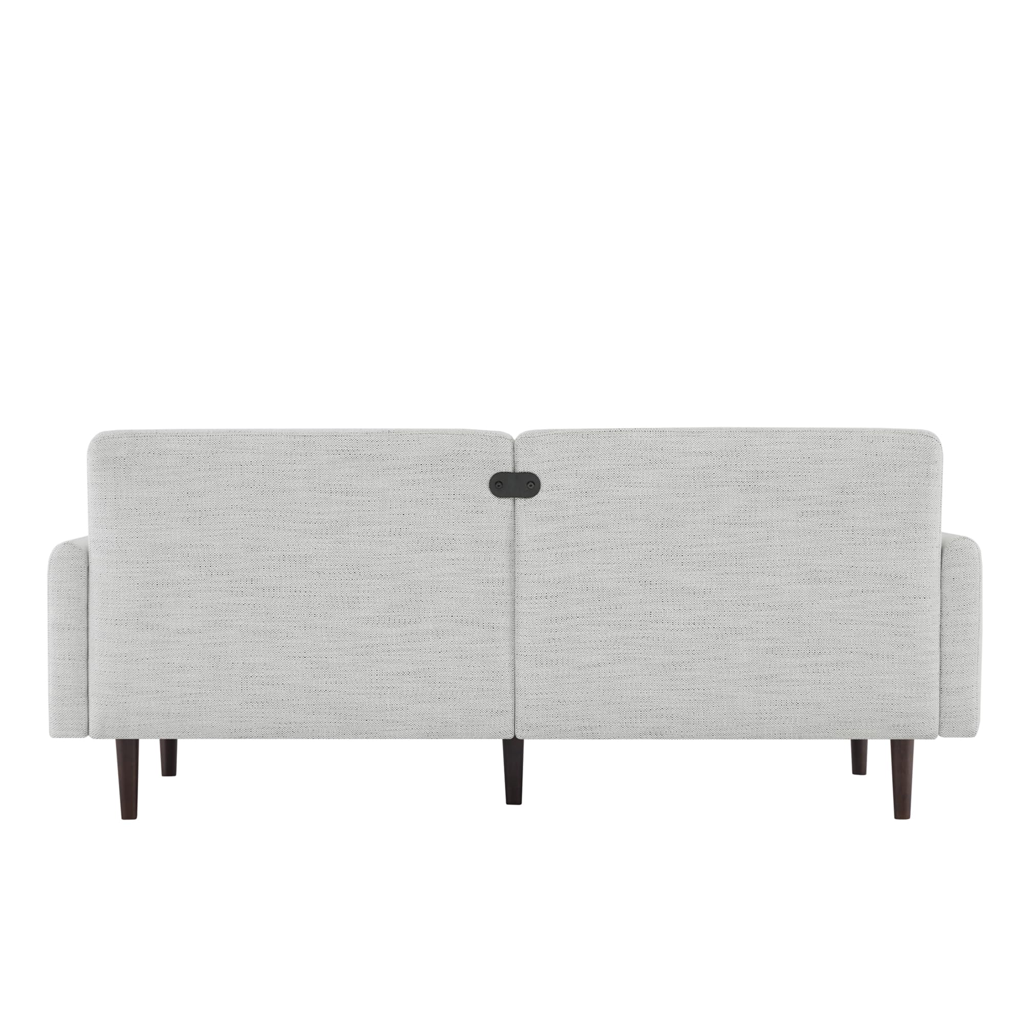CHITA Mid-Century Modern Sofa, Fabric Couch for Living Room with Solid Wood Leg, No-Tools Assembly, 73''W, Ivory