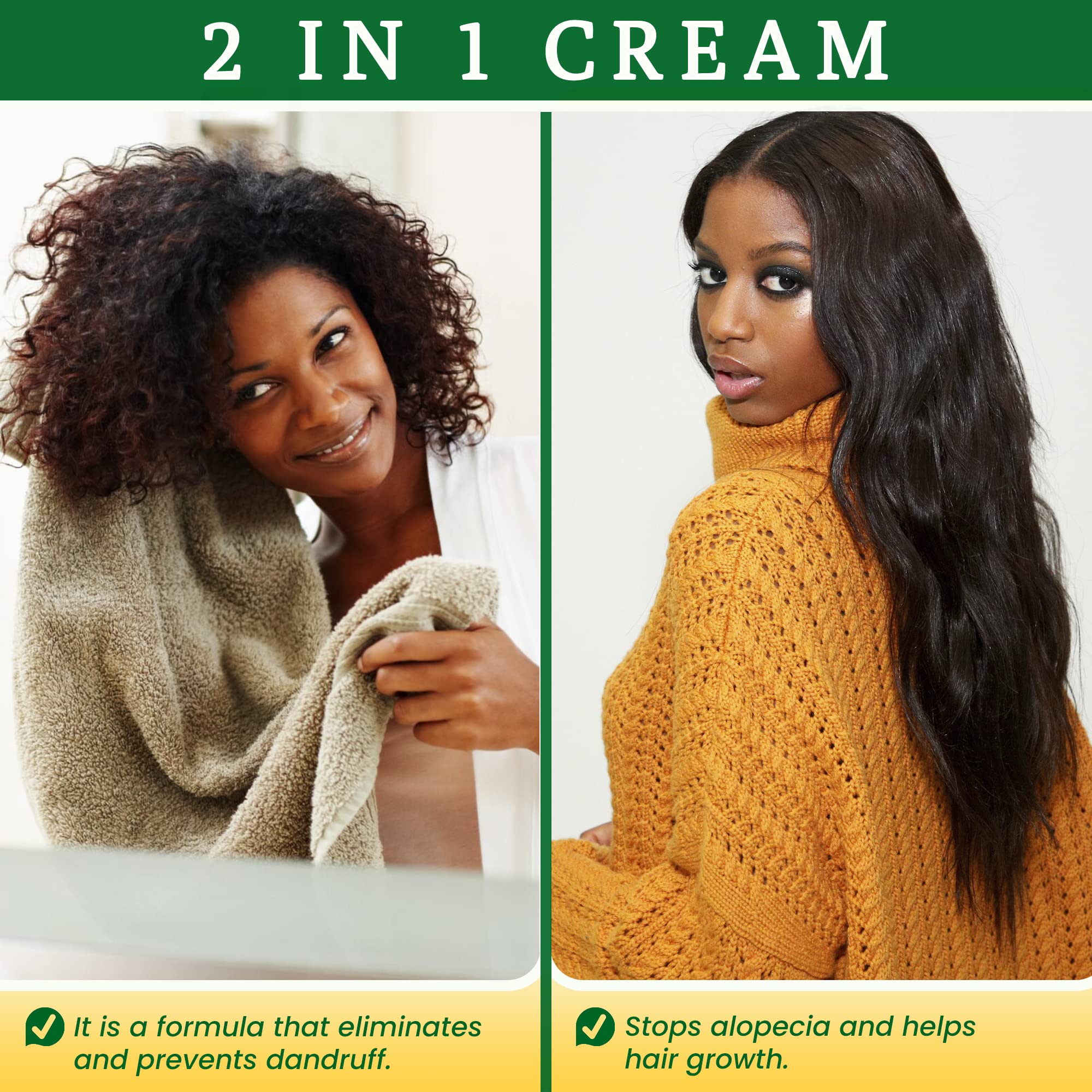 Kings Naturals Anti Dandruff and Hair Growth 10.5oz Moisturizing Hair and Scalp Treatment with Brown