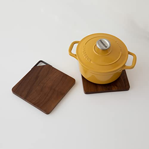 Trivets for Hot Pots and Pans, 2 Pack, North American Black Walnut Wood, Coaster, Heat Resistant Surface and Countertop Protection for Kitchen and Dining Room, Decorative Hot Dish Holder