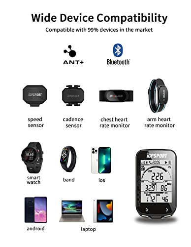 iGPSPORT BSC100S Bicycle/Bike Computer Wireless, 2.6-inch LCD Display GPS Bike Computer (Set)