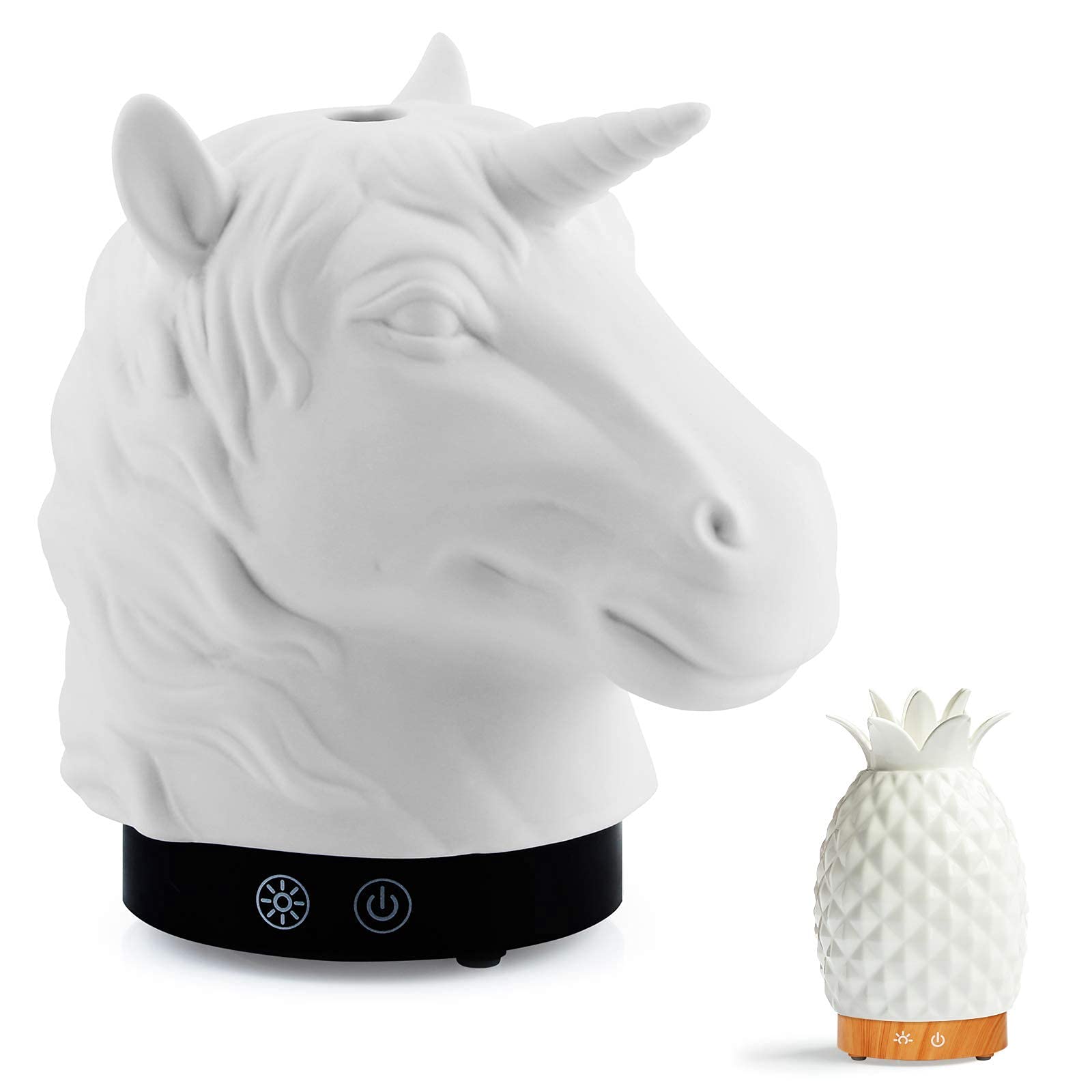 Essential Oil Diffuser 160 ml Cool Mist Humidifier - 7 Color LED Humidifiers Pineapple and Unicorn US120V