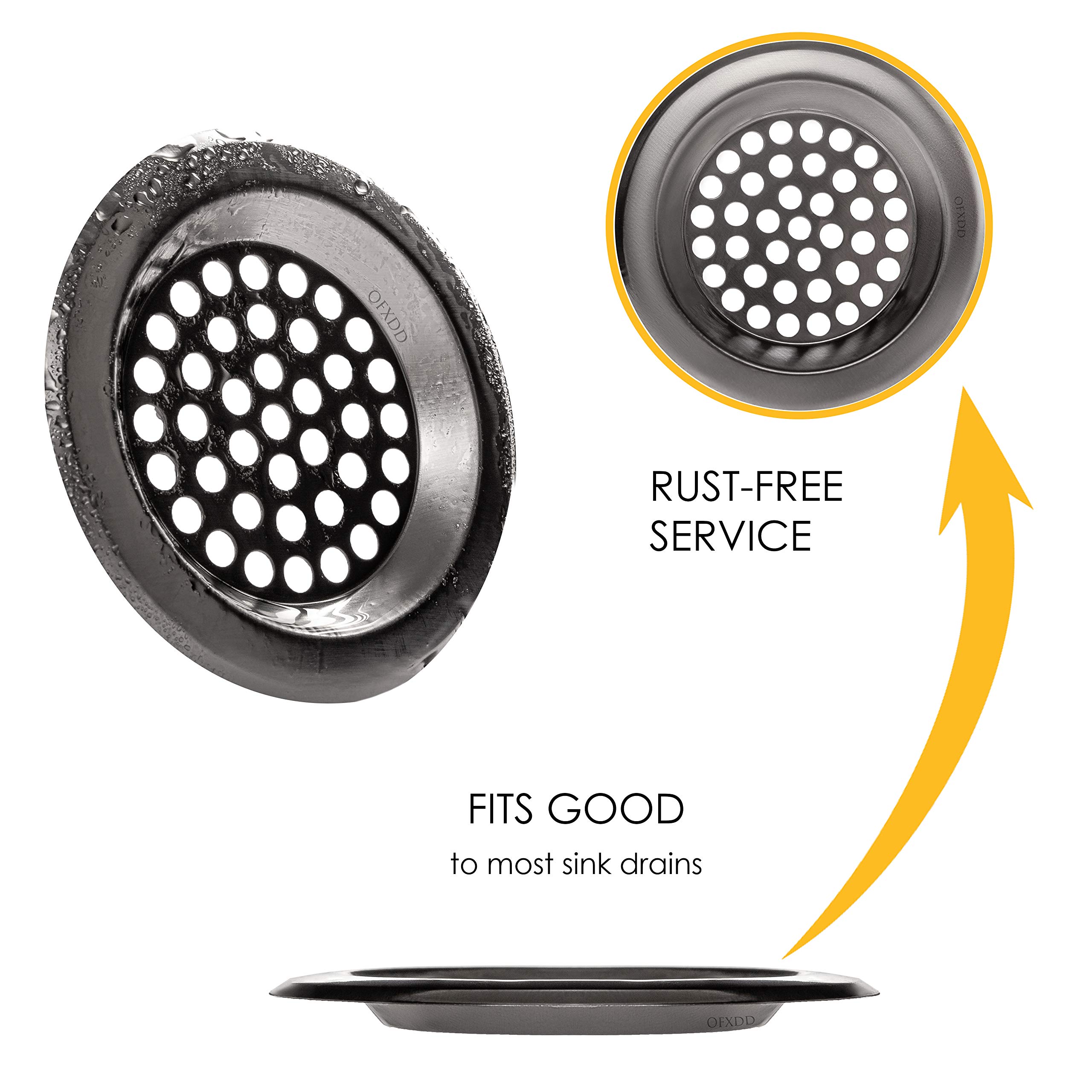 Hair Shower Drain Catcher, Kitchen Sink Strainers 3", Outside Drain Protector, Small Drain Catcher, Toilet Drain Cover (Pack of 2)