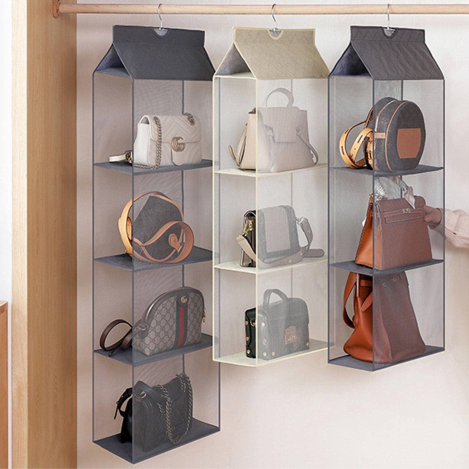HJTCZHUANYONG Handbag Buggy Bag Handbag Clothes Rack Wardrobe Clothes Rack Three-Dimensional Storage Pannier Bag Wardrobe Handbag Clothes Rack