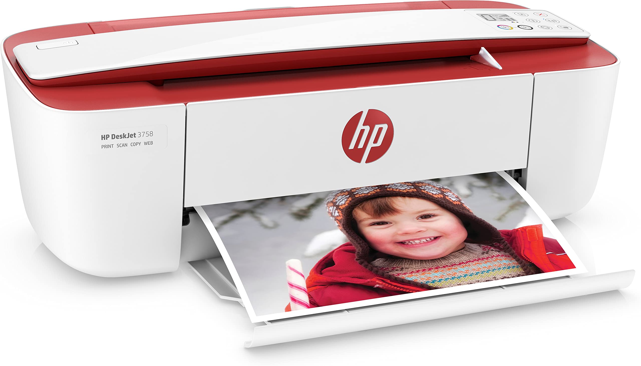 HP DeskJet 3758 All-in-One Printer, Home, Print, Copy, scan, Wireless, Scan to email/PDF; Two-Sided Printing
