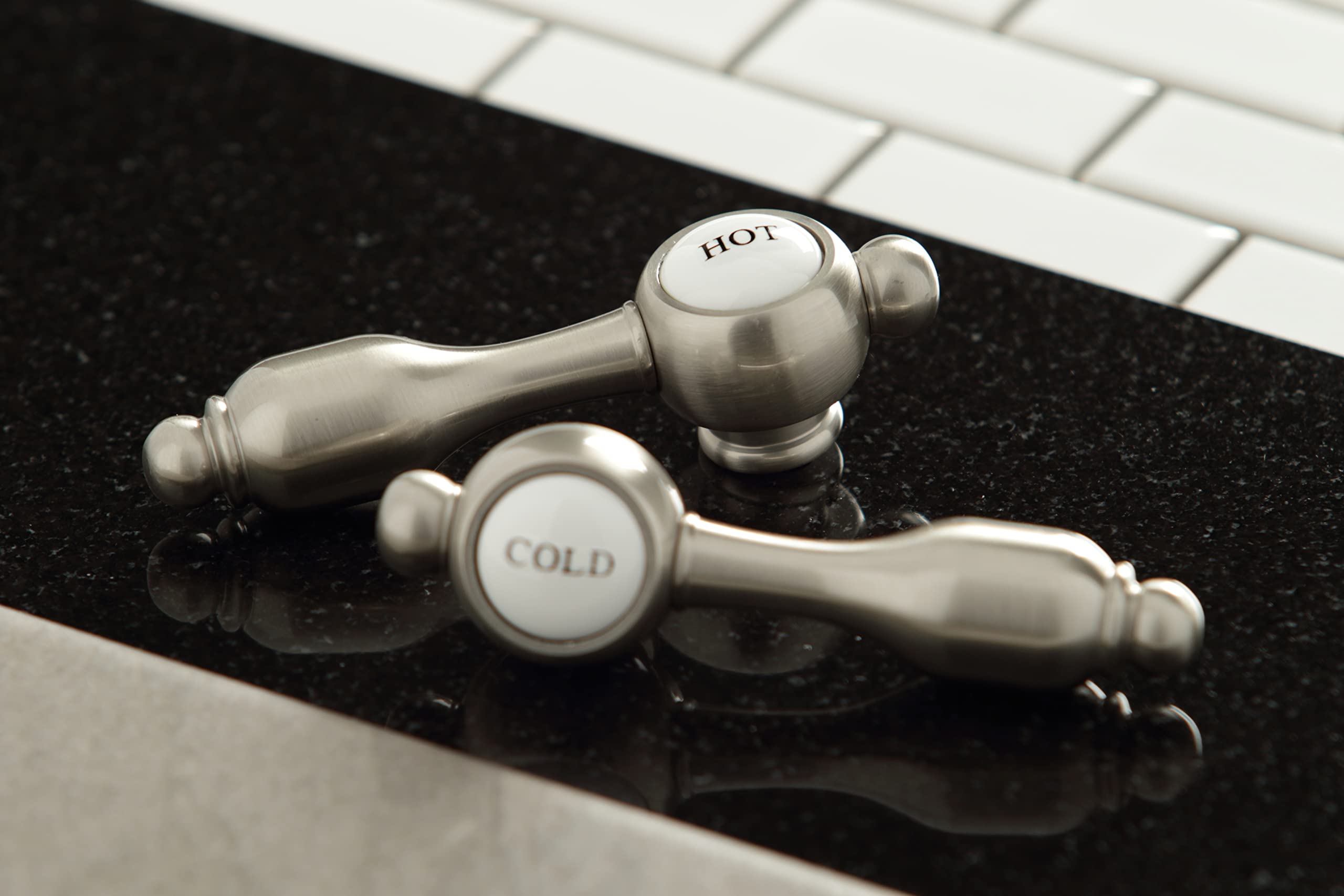 Kingston Brass KS1248TALBS Tudor Bridge Kitchen Faucet, 8-1/2 inch in Spout Reach, Brushed Nickel