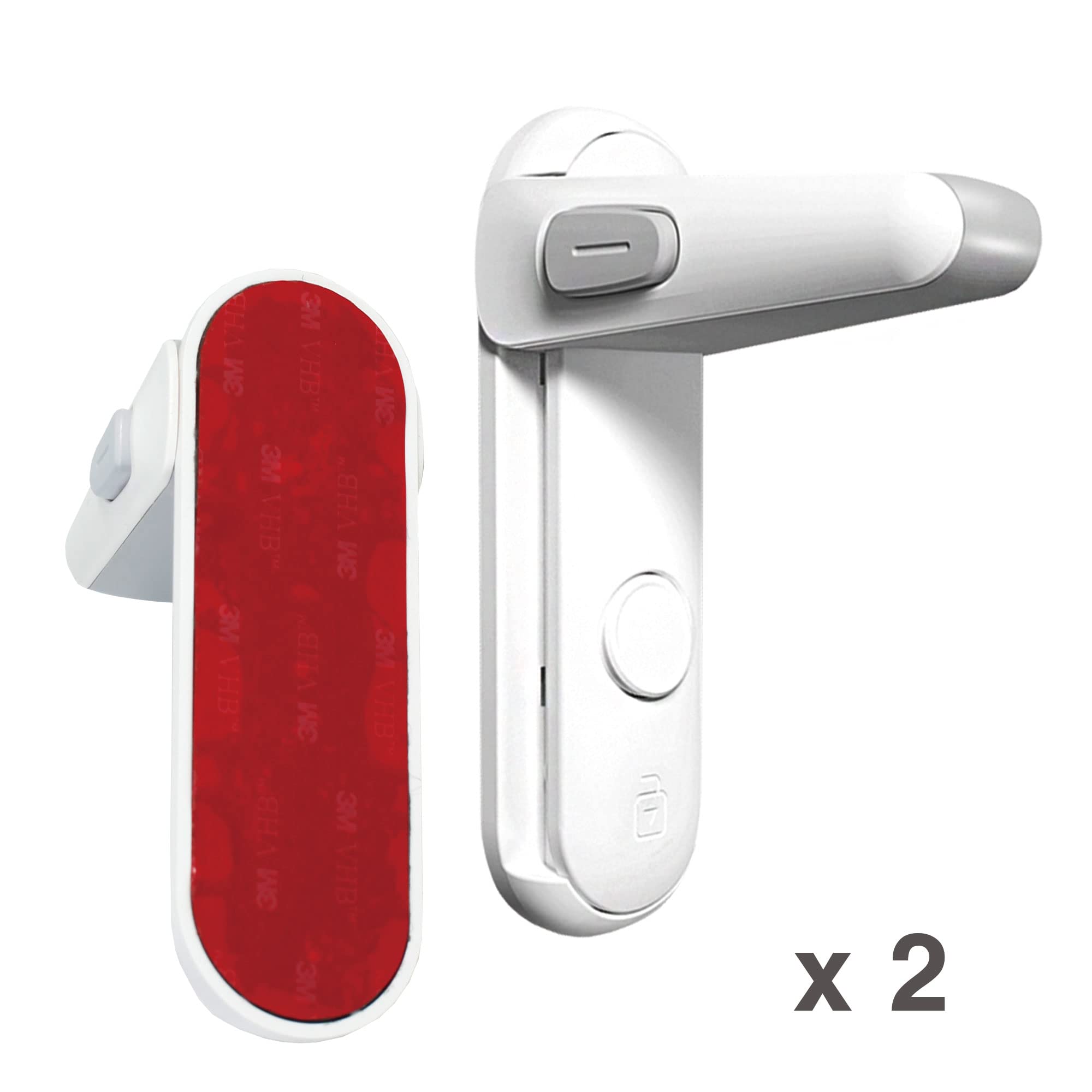 Door Lever Lock for Child Safety and Pet Proof by Moonybaby 2 Pack White